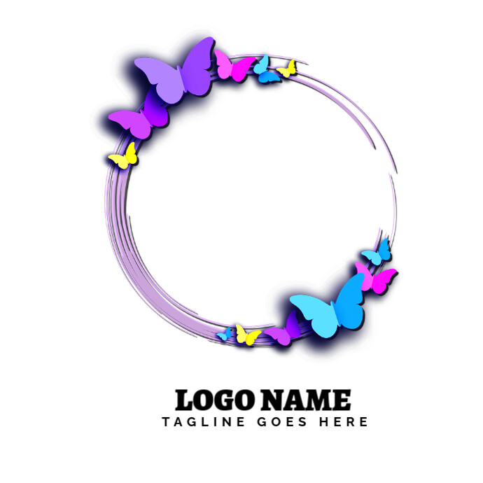 Butterfly circle logo Template | PosterMyWall