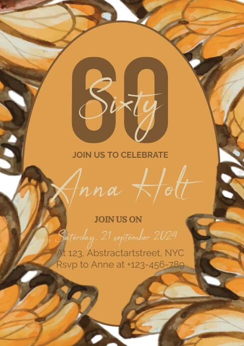 Butterfly wing birthday invitation Template | PosterMyWall