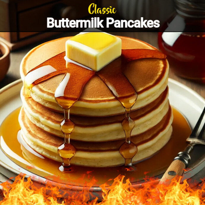 Plantilla de Buttermilk Pancakes Stack | PosterMyWall