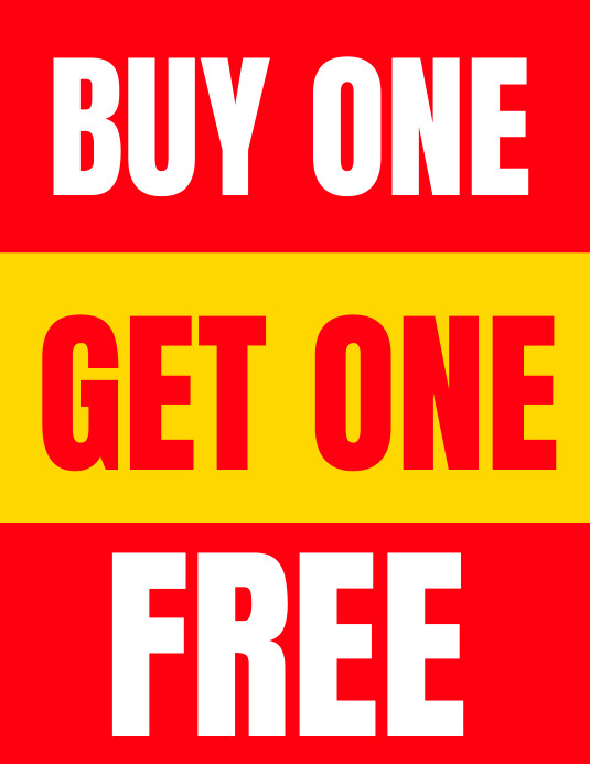 Plantilla de Buy One GET One Free | PosterMyWall