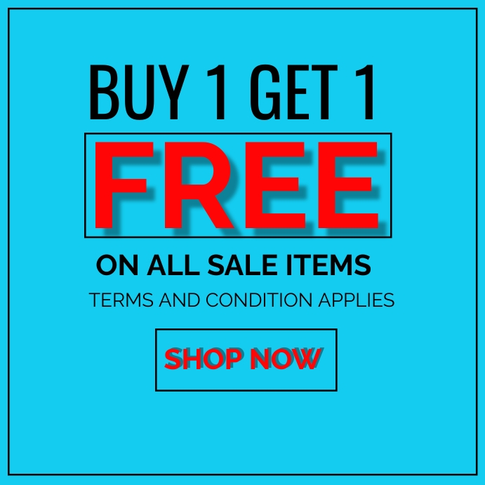 buy one get one free template | PosterMyWall