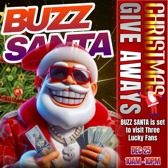 Plantilla de Buzz Santa Giving Aways | PosterMyWall