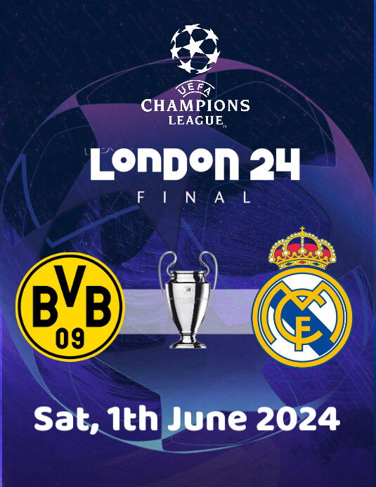 Modèle Bvb vs real final 2024 uefa template flyer | PosterMyWall