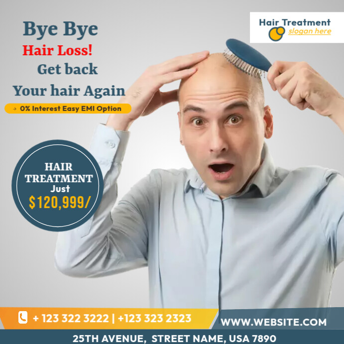 Bye Bye Hair Loss Template Postermywall