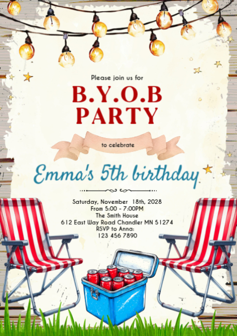 BYOB bring your board Party Invitation Template | PosterMyWall