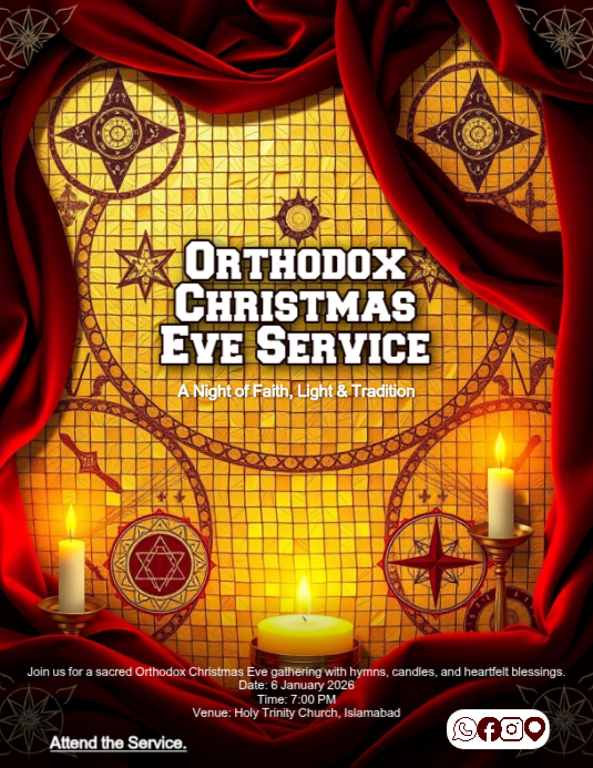 Byzantine Orthodox Christmas Flyer – Gold Mosaic Sacred Holiday Design ...