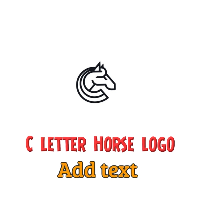 Copy of C letter Horse logo design template. | PosterMyWall