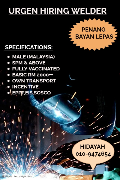 Welders Hiring Poster | PosterMyWall