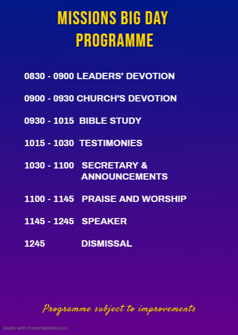 Copy of Missions Sunday Prog | PosterMyWall