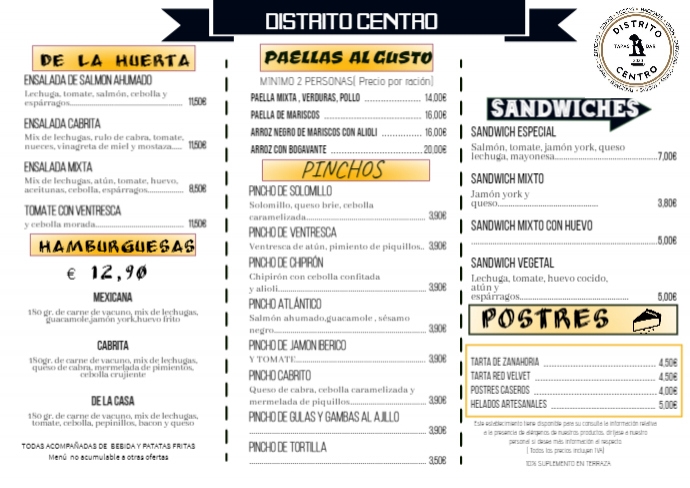 MENU DISTRITO 2 | PosterMyWall
