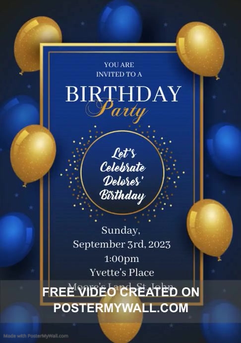 birthday invite | PosterMyWall