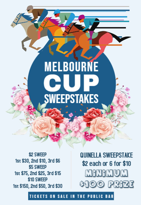 Melbourne Cup Sweepstakes A3 (1) | PosterMyWall