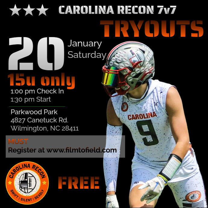 Copy of RECON TRYOUT 1/20 | PosterMyWall