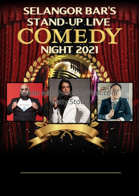 Copy of Stand up Comedy Event Flyer Poster Template Golden | PosterMyWall