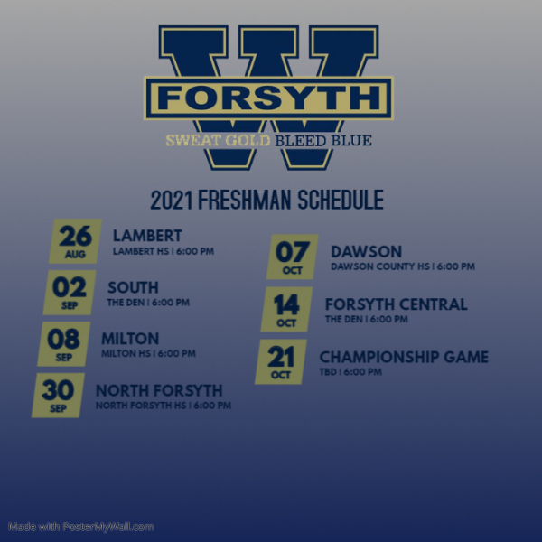 Freshman Schedule | PosterMyWall
