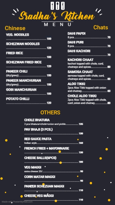 Copy of Copy of Copy of Black and Yellow Bistro Menu Design | PosterMyWall