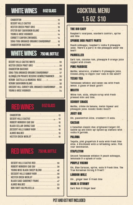 liqour menu 2020 | PosterMyWall