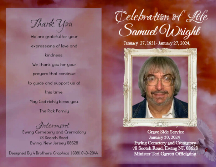 Funeral Program Template | PosterMyWall