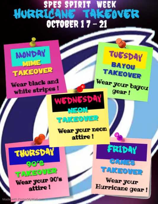 spirit week activities template | PosterMyWall