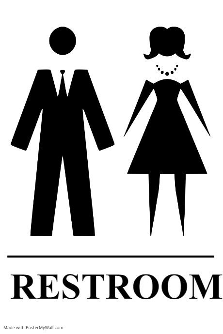 Restroom Here Door Sign WC Template | PosterMyWall
