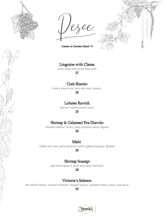 Victoria's Menu Bosco Fish Final | PosterMyWall