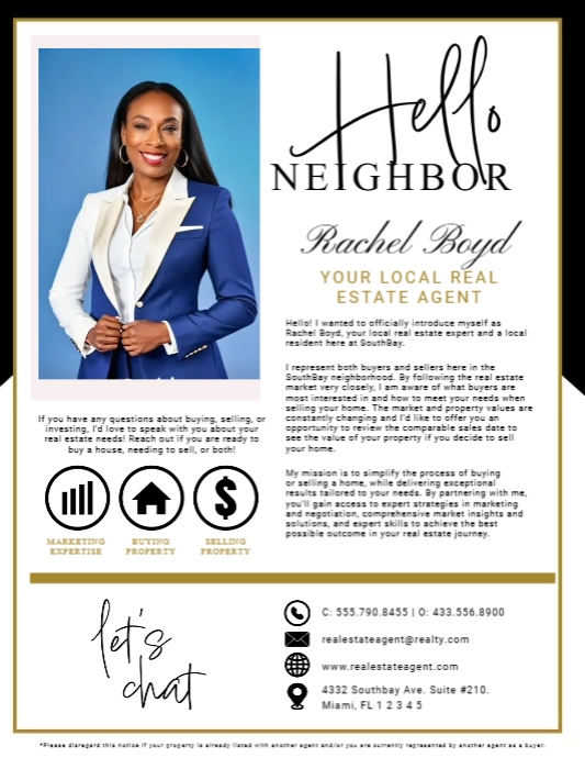 Hello Neighbor Introduction Real Estate Agent | PosterMyWall