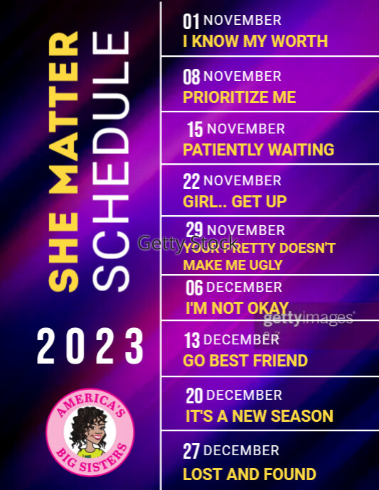 Copy of SHE Schedule | PosterMyWall