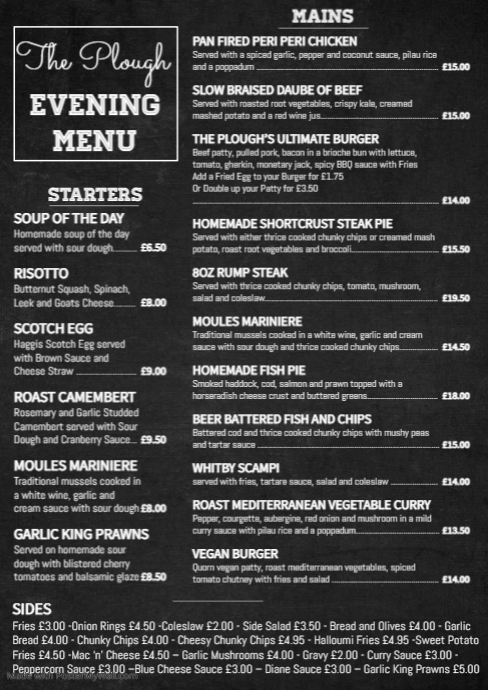 chalkboard restaurant pizza menu template (1) | PosterMyWall