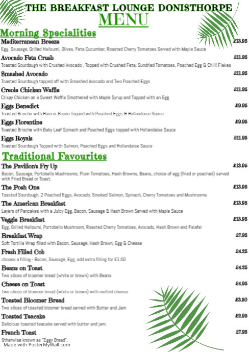 Restaurant Breakfast Menus | PosterMyWall