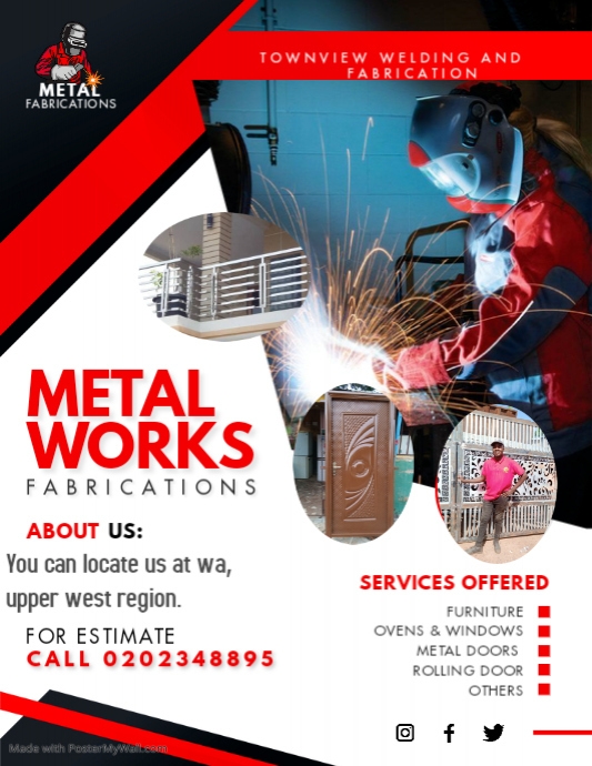 Copy of Copy of Red Metal Work Services Flyer Template | PosterMyWall