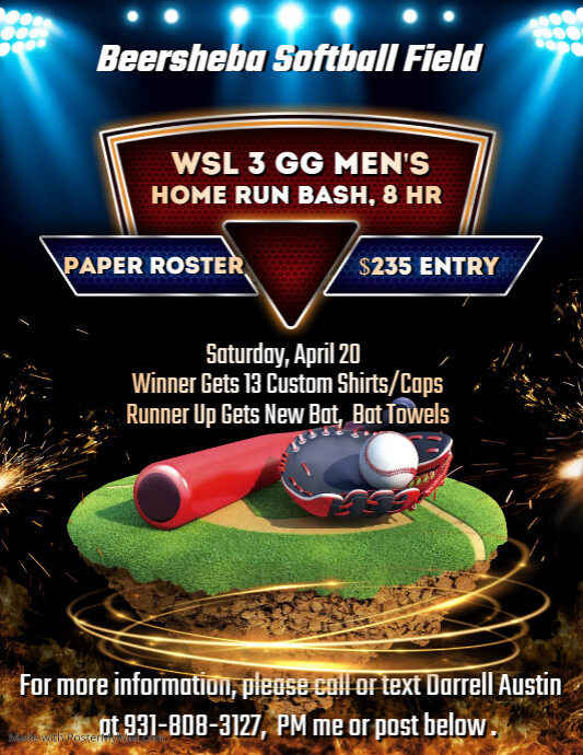 Modern softball tournament poster design | PosterMyWall