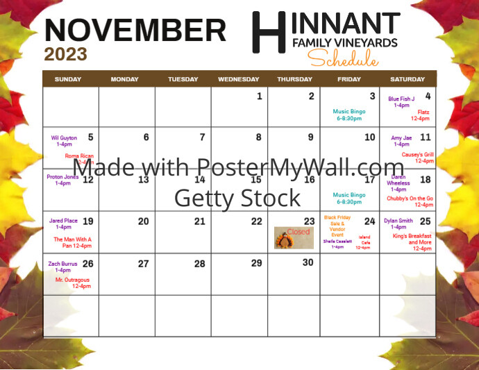 Copy of November 2023 Monthly Events Calendar | PosterMyWall
