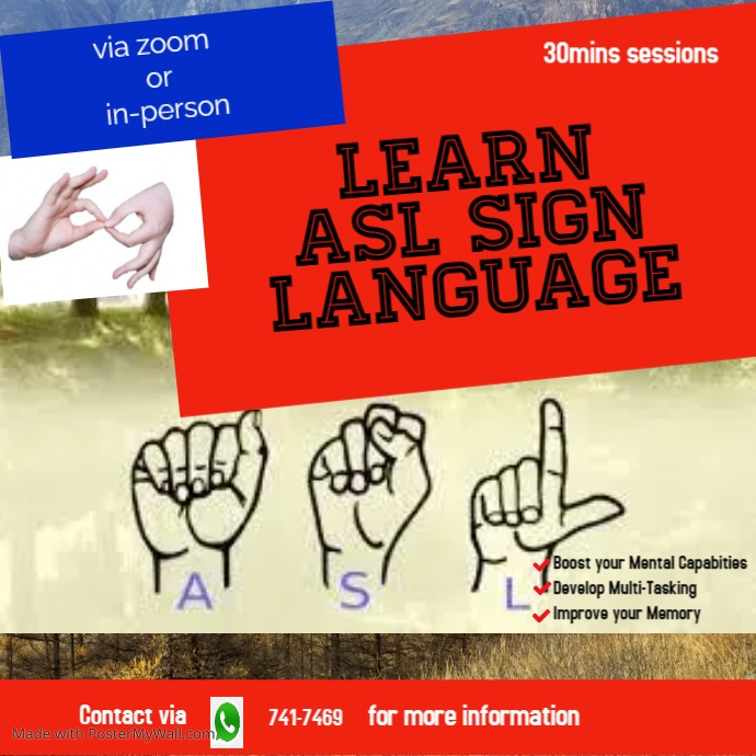Copy of Copy of Sign Language Zoom Online Classes Instagram Post ...