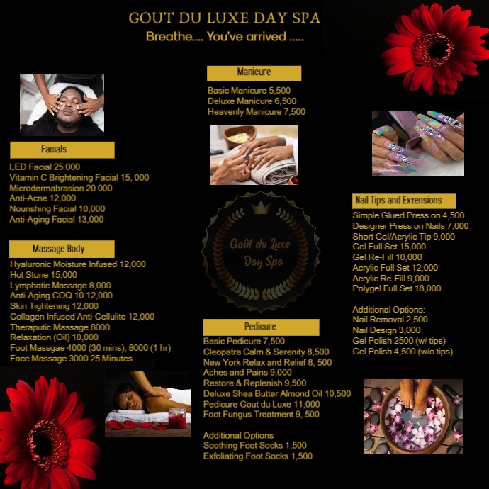 Copy of Day Spa Menu English Pg 1 | PosterMyWall
