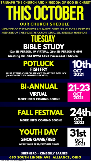 Copy of Copy of Church schedule | PosterMyWall