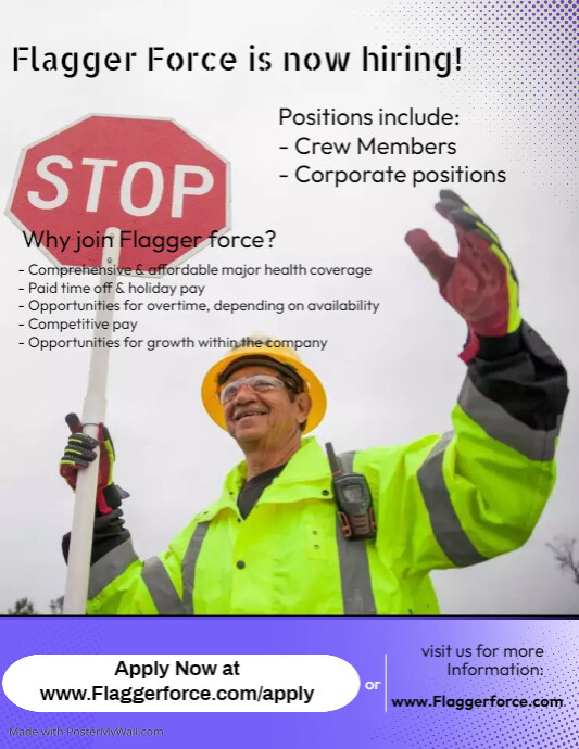 Flagger Force Hiring | PosterMyWall