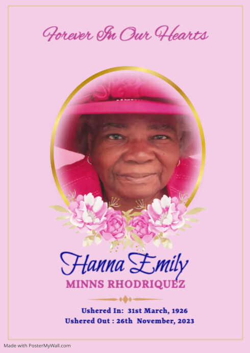 Floral Funeral Announcement Card | PosterMyWall