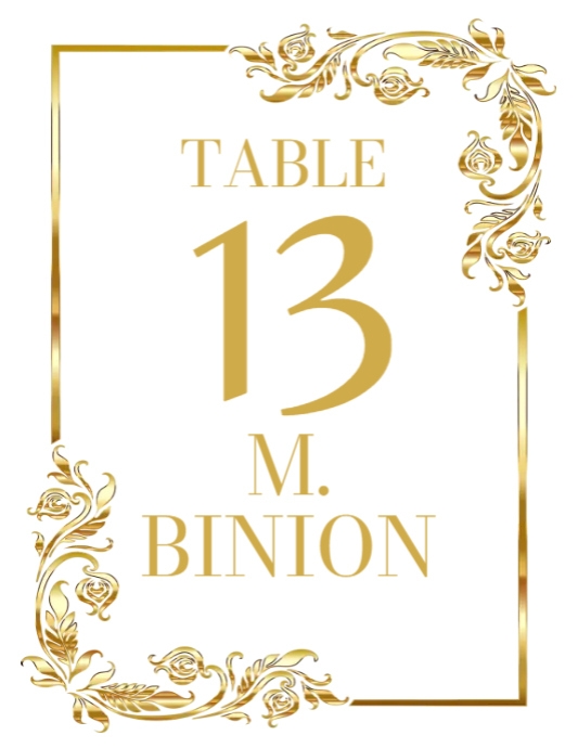 Table Number 13 | PosterMyWall