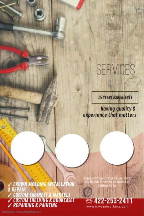 Copy of Copie de Carpentry Flyer Template | PosterMyWall