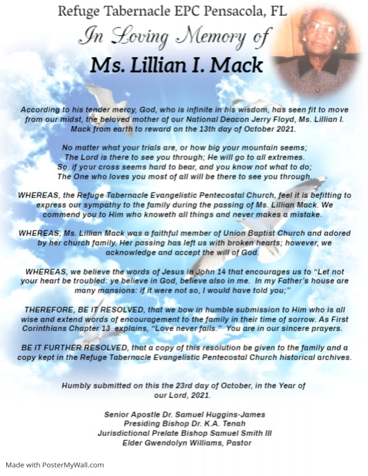 Resolution Lillian I. Mack | PosterMyWall