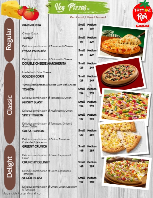 Copy of Pizza Menu Flyer | PosterMyWall