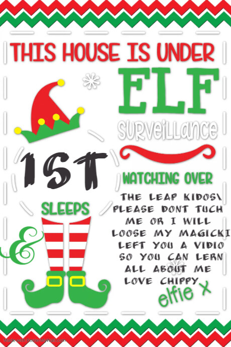 Copy of Christmas Poster Elf Surveillance Christmas Countdown flyer ...