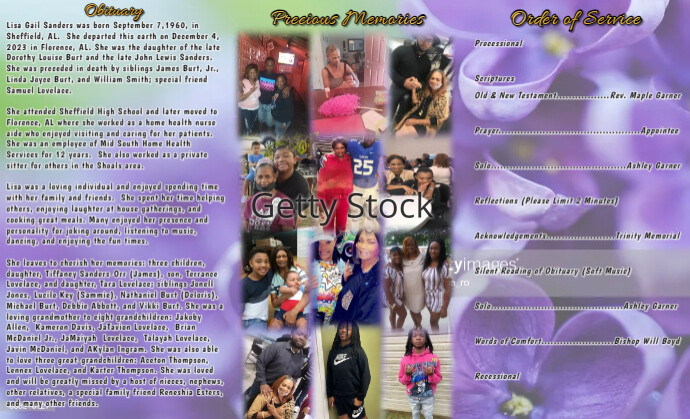 Sanders Funeral Program (2) | PosterMyWall