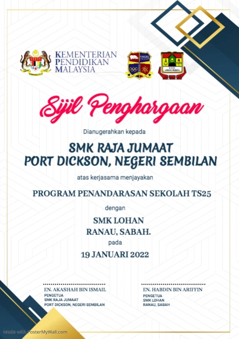 Copy of SMK LOHAN KEPADA SMK RAJA JUMAAT | PosterMyWall