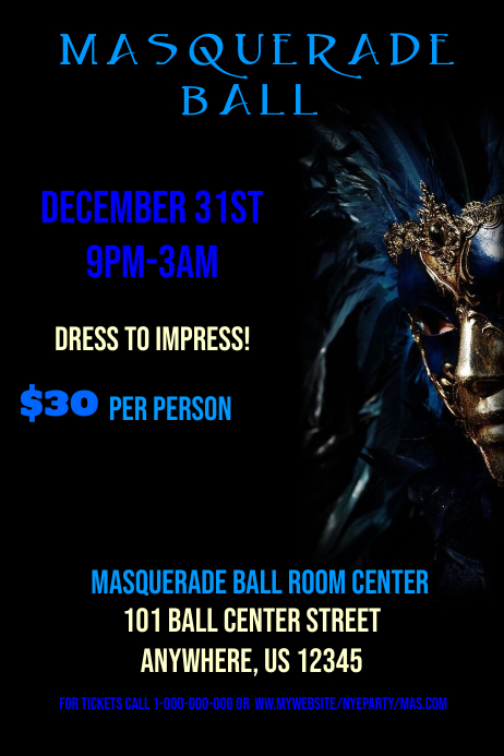 Masquerade Ball Event Template | PosterMyWall