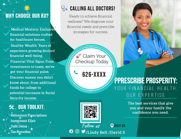 Teal Medical Trifold Brochure | PosterMyWall