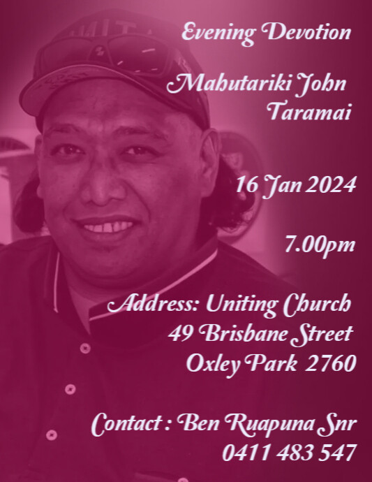 Magenta Funeral Program Inside | PosterMyWall