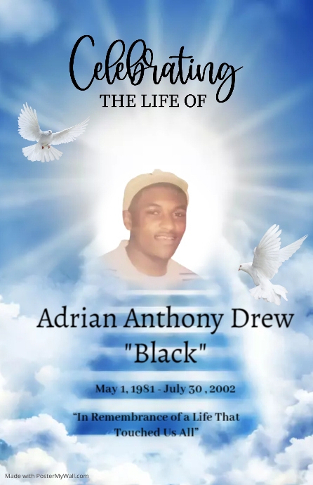 Heaven sky,dove Funeral Program Template | PosterMyWall