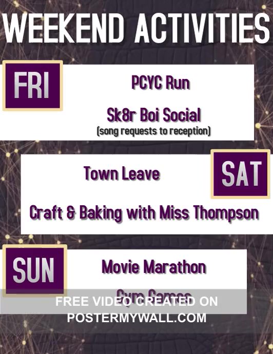 Copy of Weekend Activities 21/5 | PosterMyWall