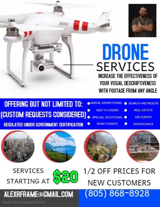 Copy of DRONE SERVICES FLYER TEMPLATE | PosterMyWall